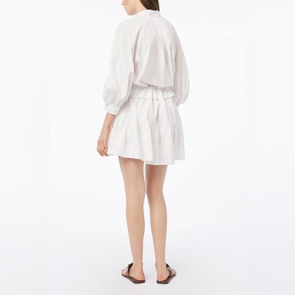 Frame Denim | Dresses | Frame Ruched Sleeve Mini Dress In Blanc | Poshmark
